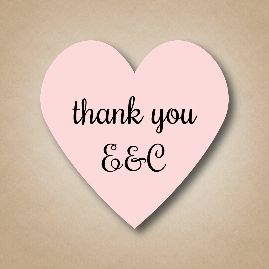 Heart Favor Stickers Personalized Heart Shaped Labels Custom Wedding ...
