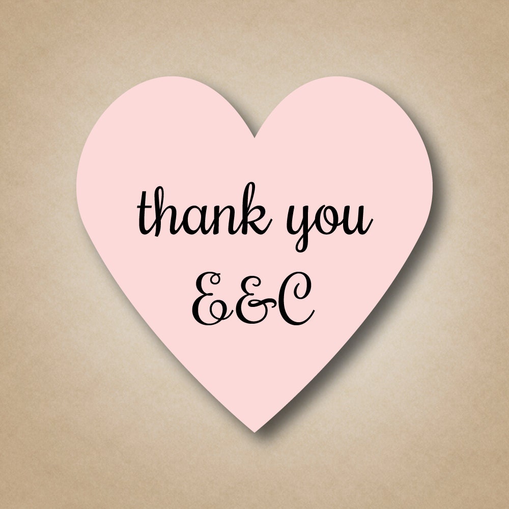 Heart Favor Stickers Personalized Heart Shaped Labels Custom - Etsy