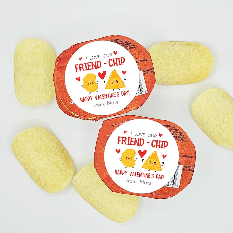Classroom Valentine Stickers - Potato Chip Bag Valentine Stickers, I ...