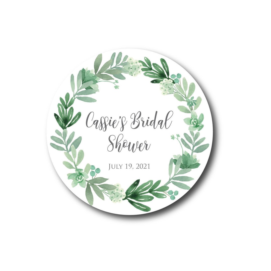 Bridal Shower Favor Label Bridal Shower Sticker Succulent Shower Favor ...