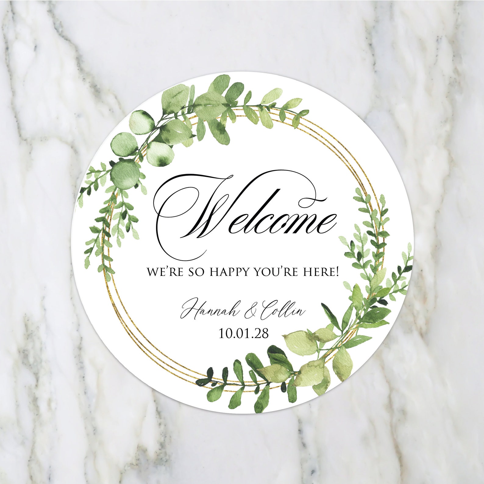 Wedding Welcome Stickers -greenery Wedding Stickers Welcome Bag Label ...