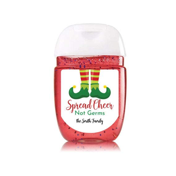 Spread Cheer Not Germs - Hand Sanitizer Labels Christmas Sanitizer ...