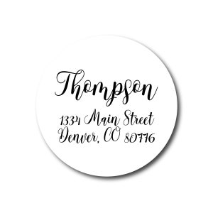 Script Address Labels Classic Return Address Labels Round Address ...