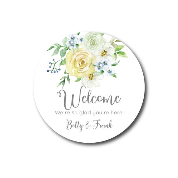 Wedding Welcome Sticker Welcome to our Wedding Hotel Gift Bag Out of ...