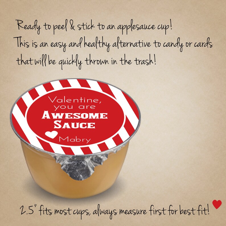 Valentine Stickers Awesome Sauce Stickers Kids Valentine Labels ...