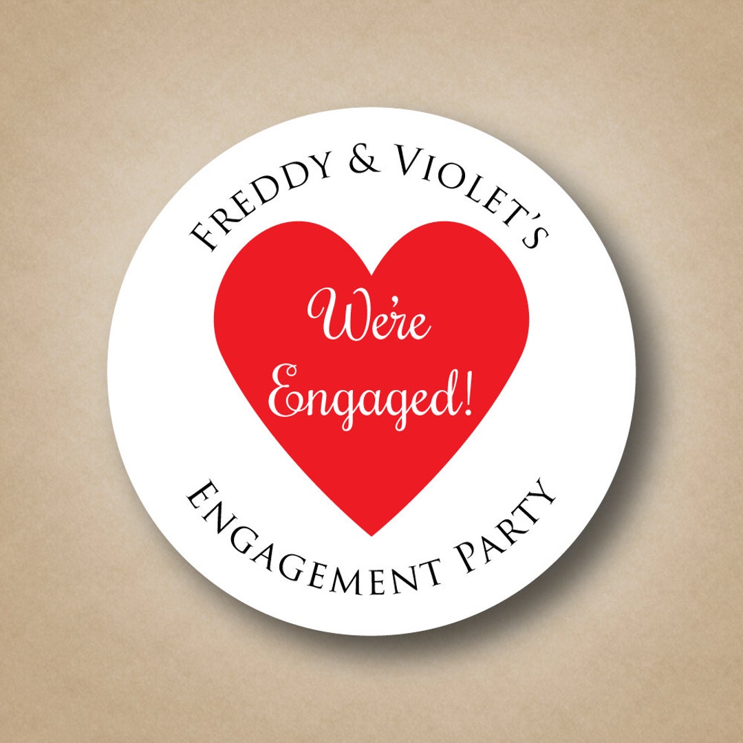 Engagement Party Favor Stickers Engagement Announcement Party Ideas ...