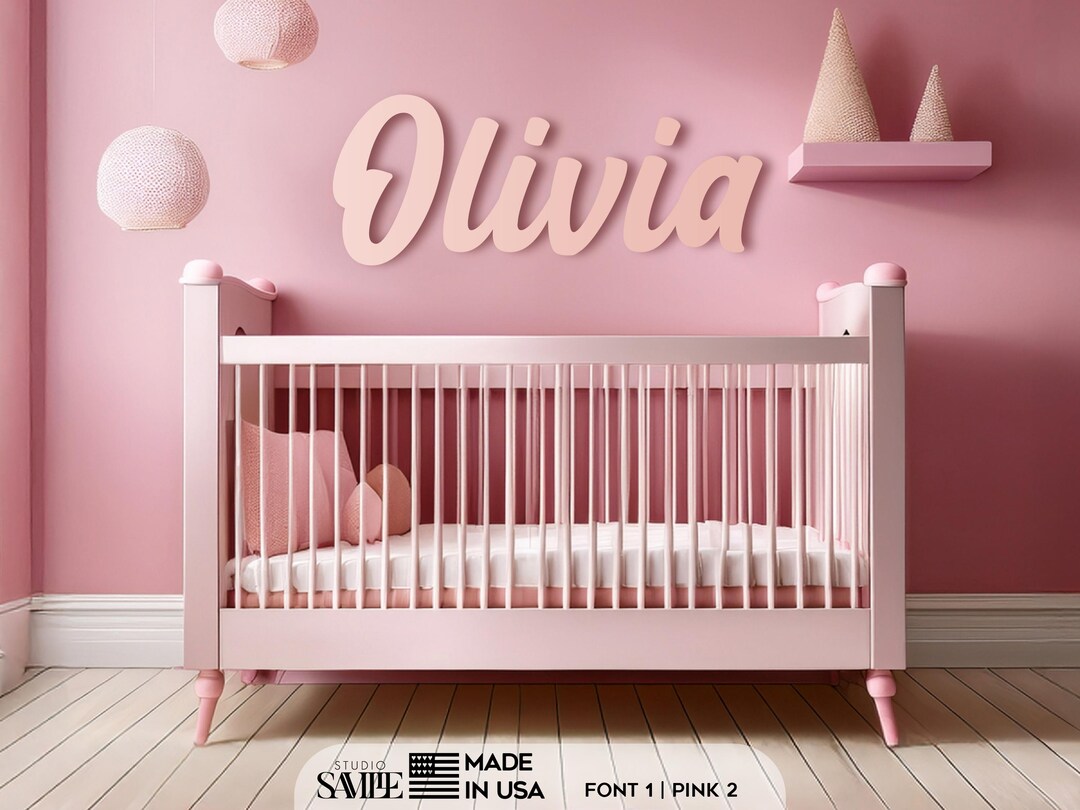 Letrero con nombre para bebé / Calcomanía de pared para habitación ...