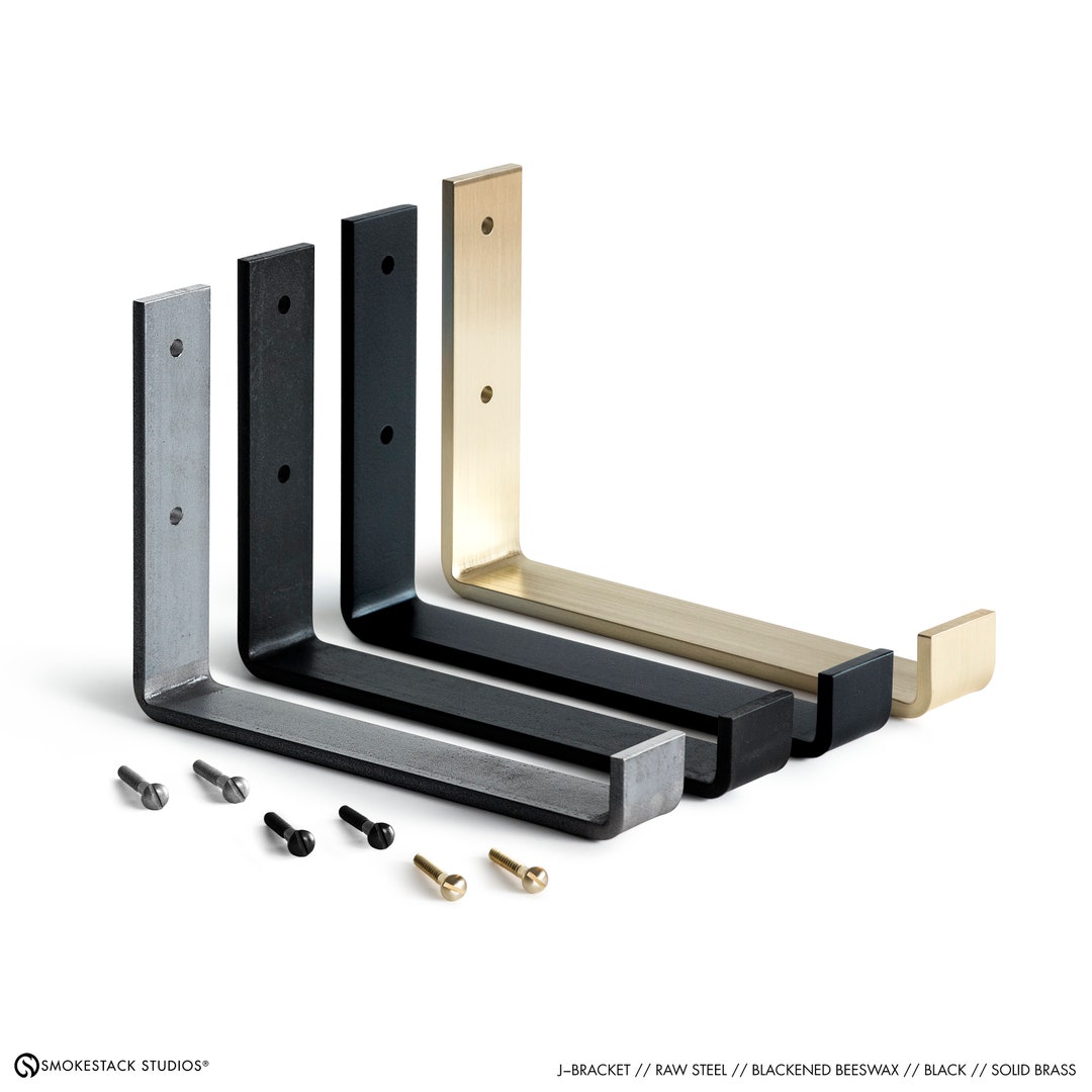 Steel Shelf Bracket, Custom Modern Black Iron Metal Shelf Brackets ...