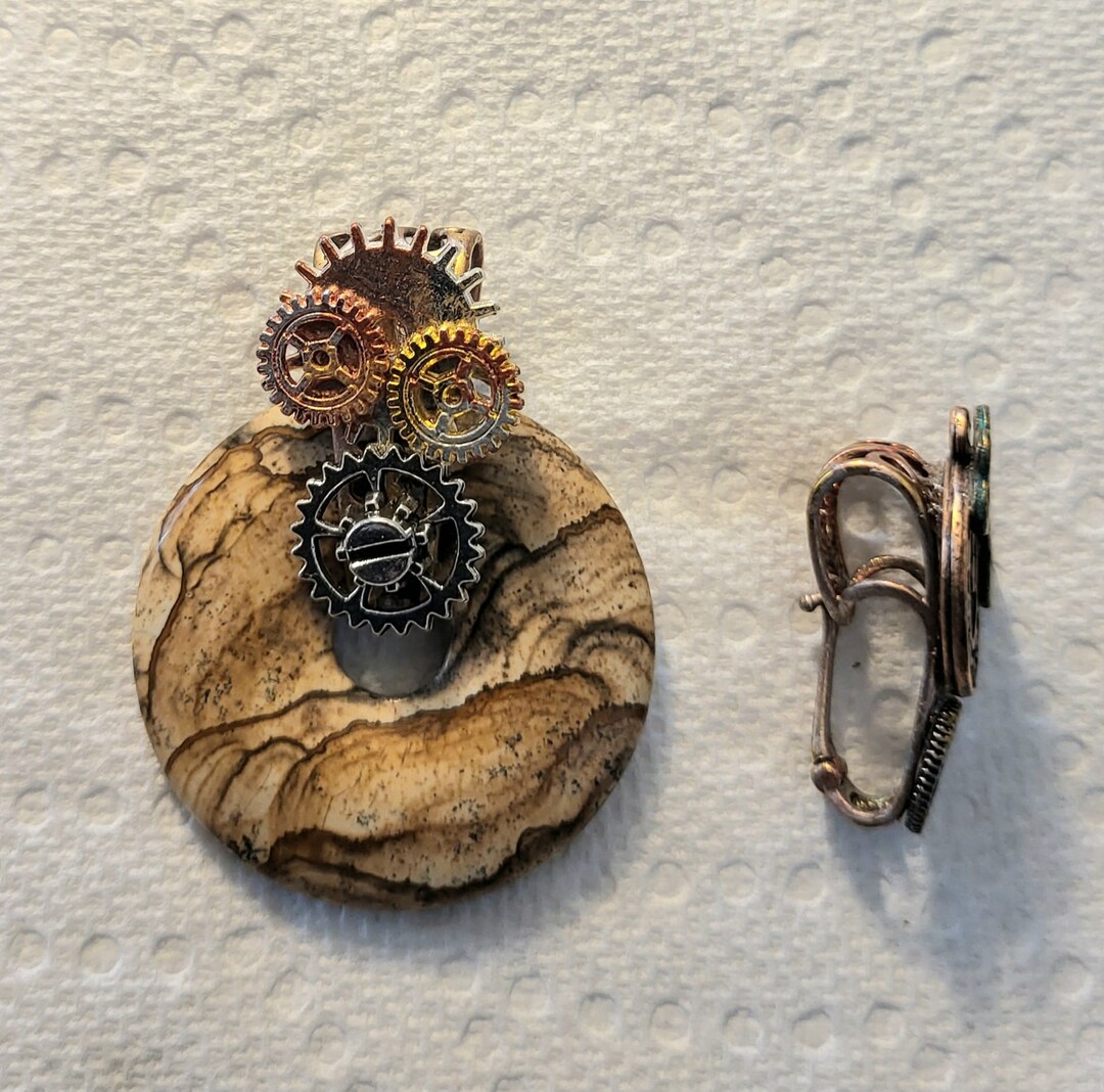 Steampunk INTERCHANGEABLE Slide Enhancer Donut Bails Slide Pendant ...