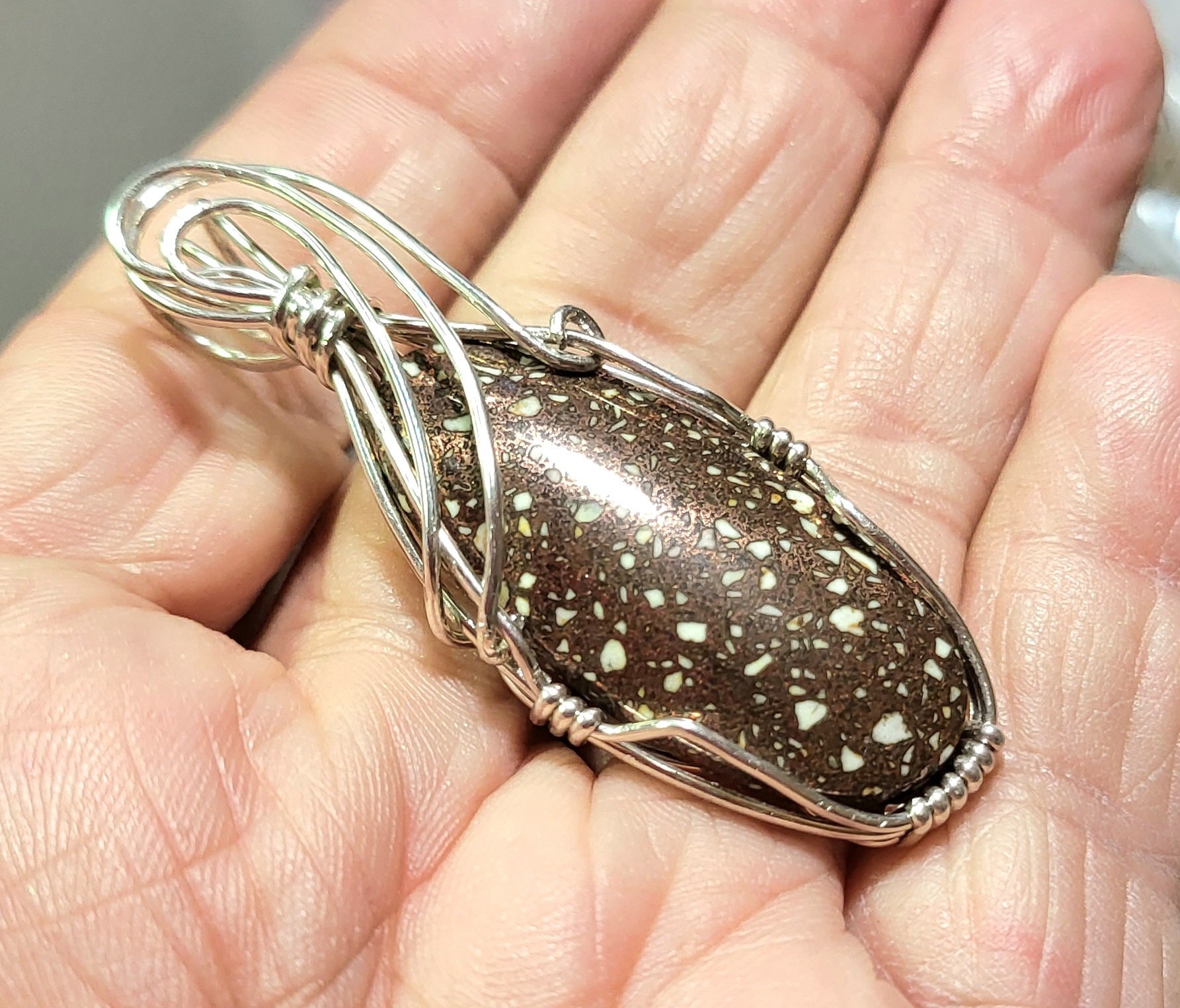 Tornado Stone Michigan Copper Firebrick SLIDE Wire Wrapped - Etsy