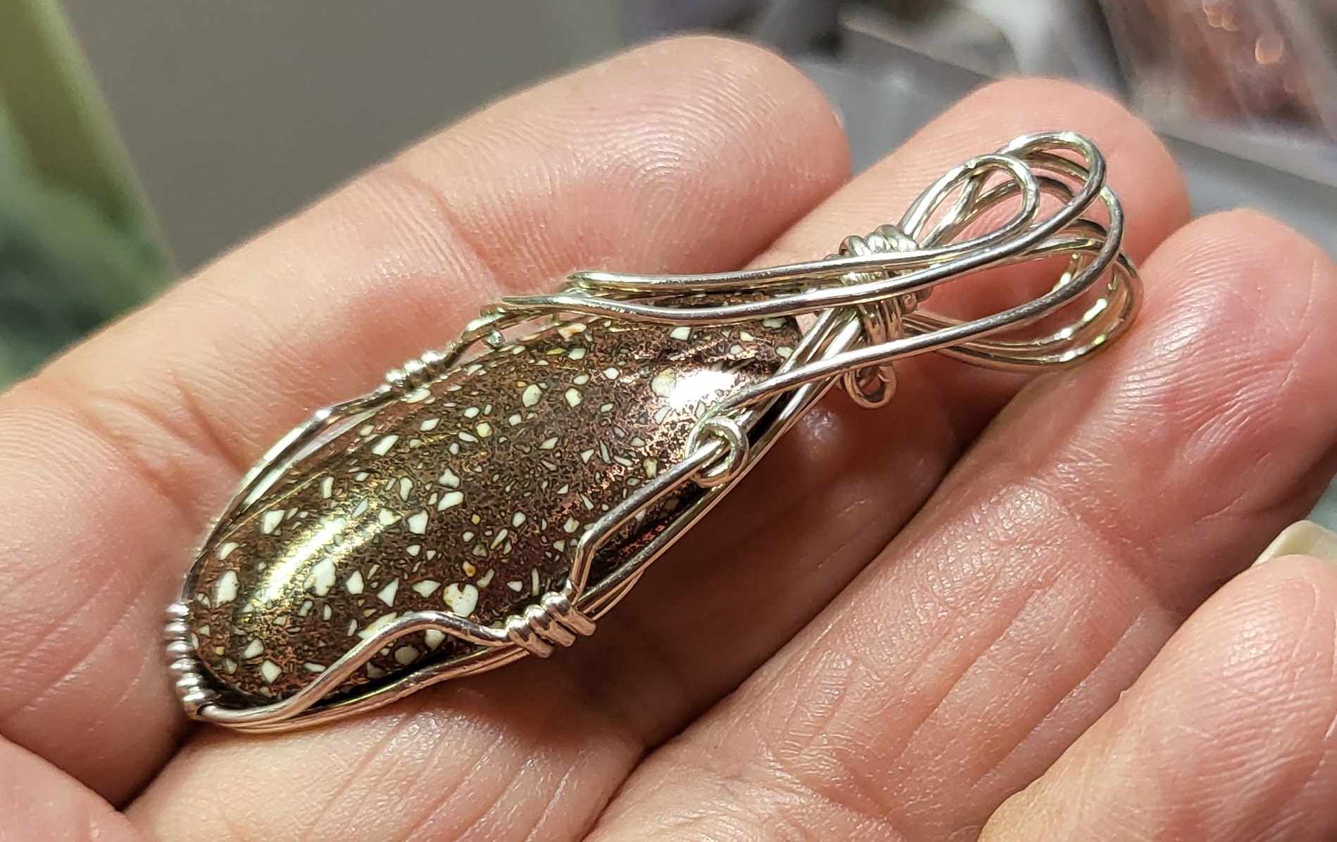 Tornado Stone Michigan Copper Firebrick SLIDE Wire Wrapped - Etsy