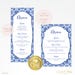 Mediterranean Wedding Menu Template, Editable 3.75x9 + 5x7 Menus ...