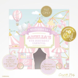 Editable Carnival Backdrop File, Square Big Top Party Poster ...