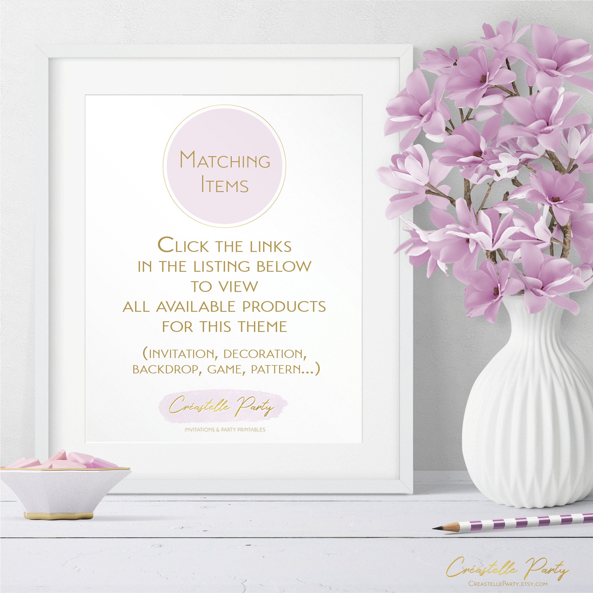 Party Sign Set Carousel Signs Pink Floral Party Signs Party | Etsy