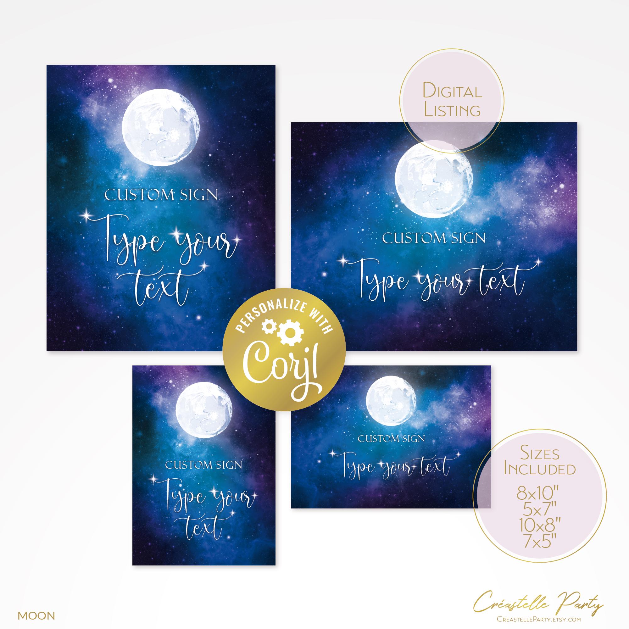 Moon in Loving Memory Sign, Wedding Template, Stars Memorial Sign ...