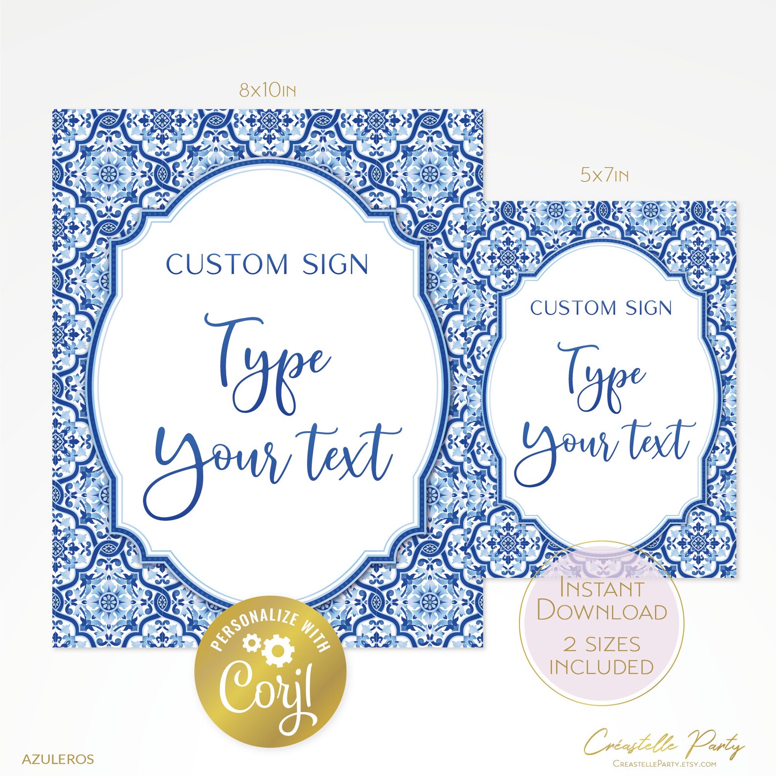 Party Sign Set Editable Mediterranean Signs Tuscan Party | Etsy