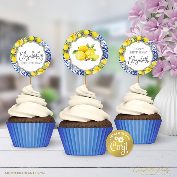 Lemon Cupcake Topper - Etsy