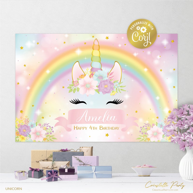 Unicorn Backdrop - Etsy