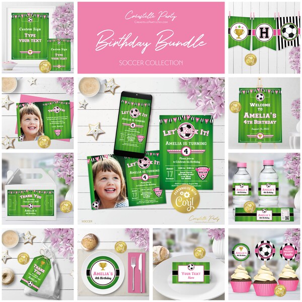 Girls Soccer Party - Etsy