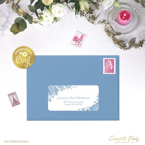 Victorian Floral Address Labels, Line Art Shipping Printable Label ...