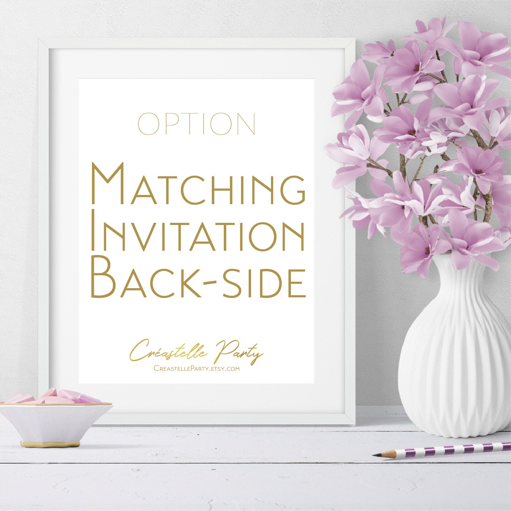 Matching Invitation Back side digital invitation back | Etsy