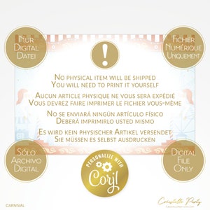 Editable Carnival Backdrop File, Big Top Party Poster, Carousel ...