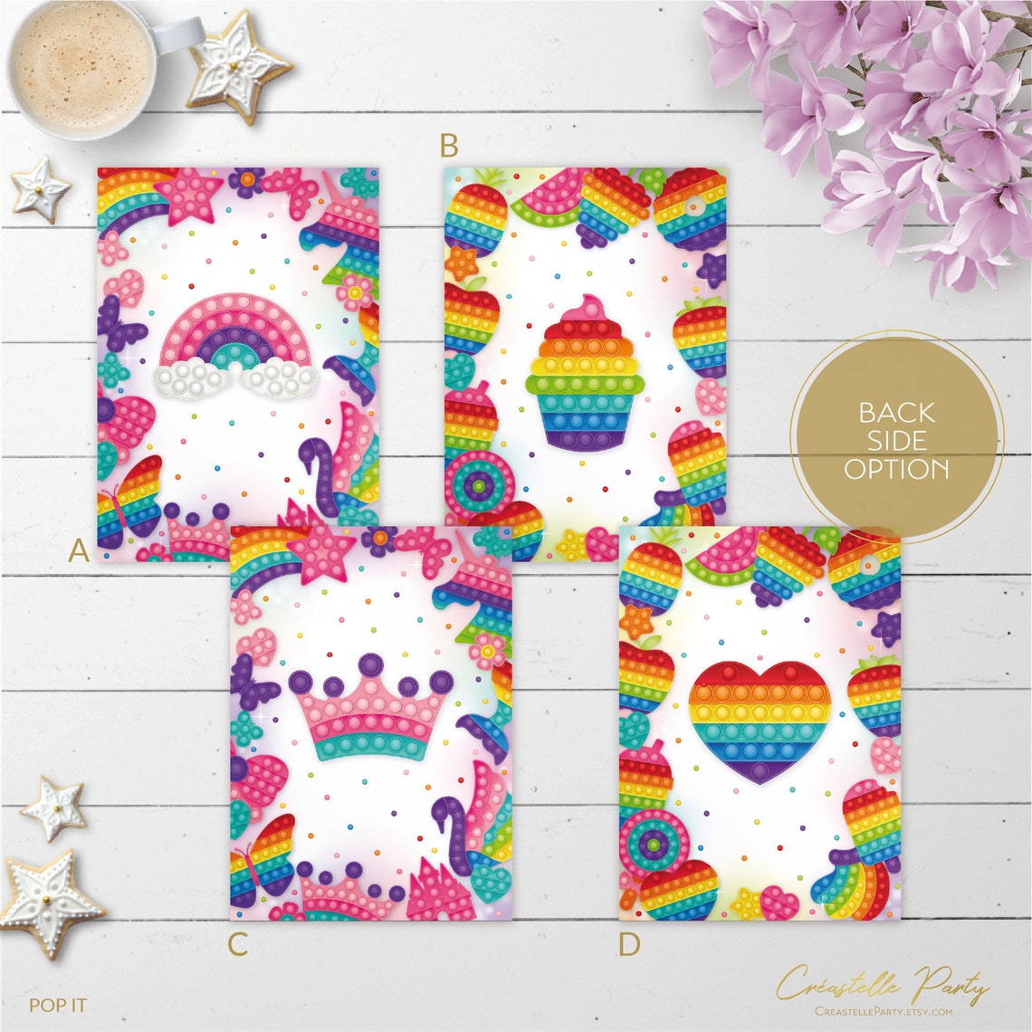 Pop It Editable Rainbow Printable Invitation Pop Fidget Toy - Etsy