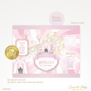 Carnival Editable Chip Bag Wrapper, Big Top Birthday Snacks Label ...