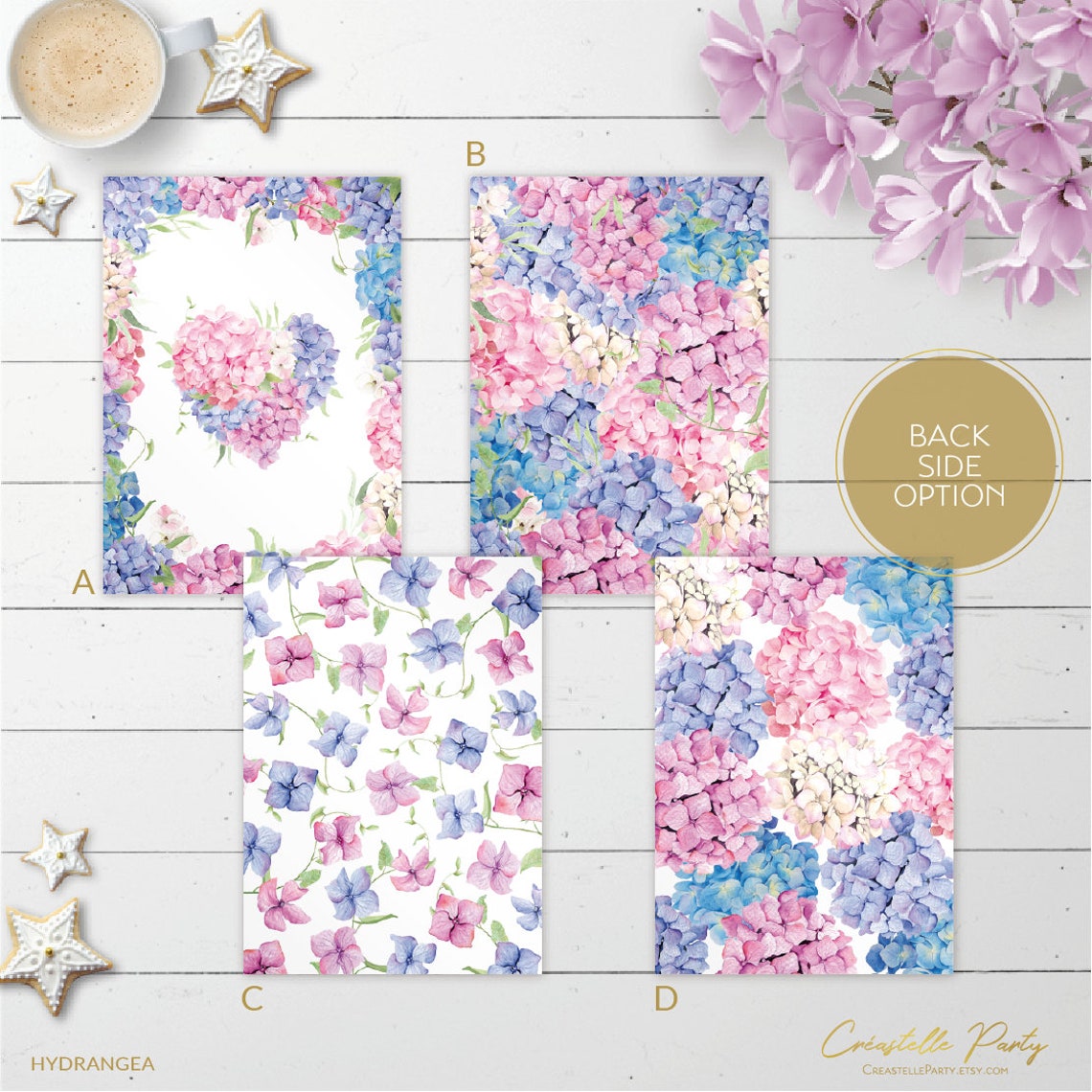 Hydrangea Invitation Editable Pink and Blue Baby Shower - Etsy