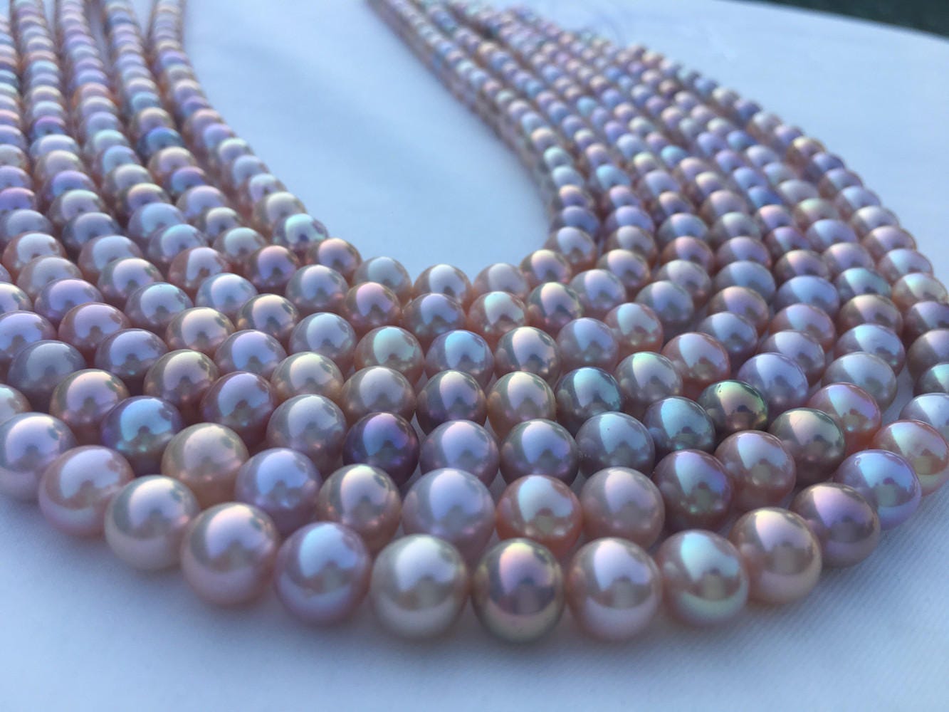 Natural Multi-color Freshwater Pearl Necklace Strand, Mixed Color ...