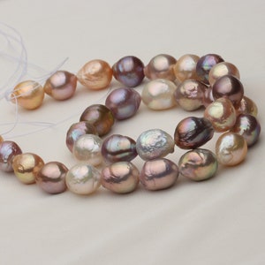 9-12mm Baroque Pearl Strand,mixed Color Pearl Necklace,irregular Shape ...