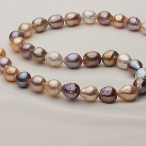 9-12mm Baroque Pearl Strand,mixed Color Pearl Necklace,irregular Shape ...