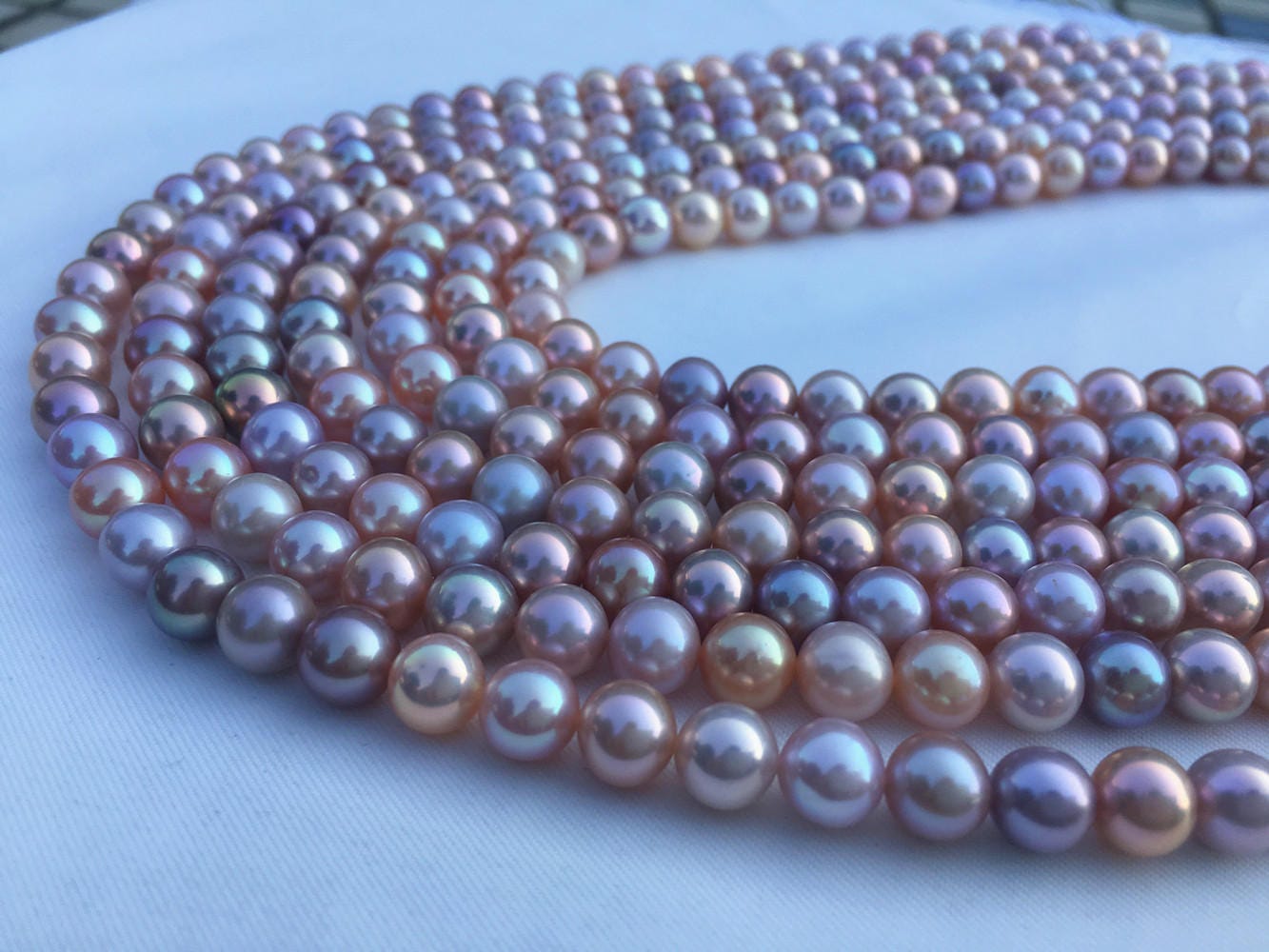 Natural Multi-color Freshwater Pearl Necklace Strand Mixed | Etsy