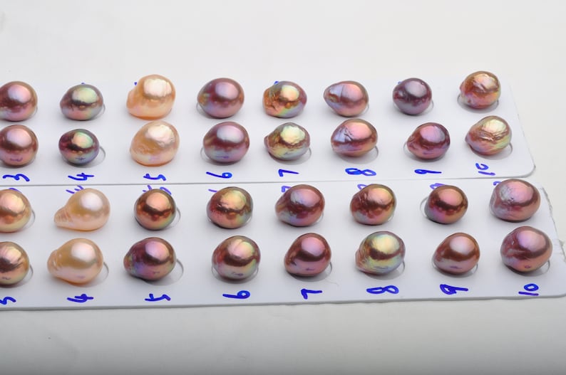 Natural Drop Baroque Edison Pearl Pair | Etsy