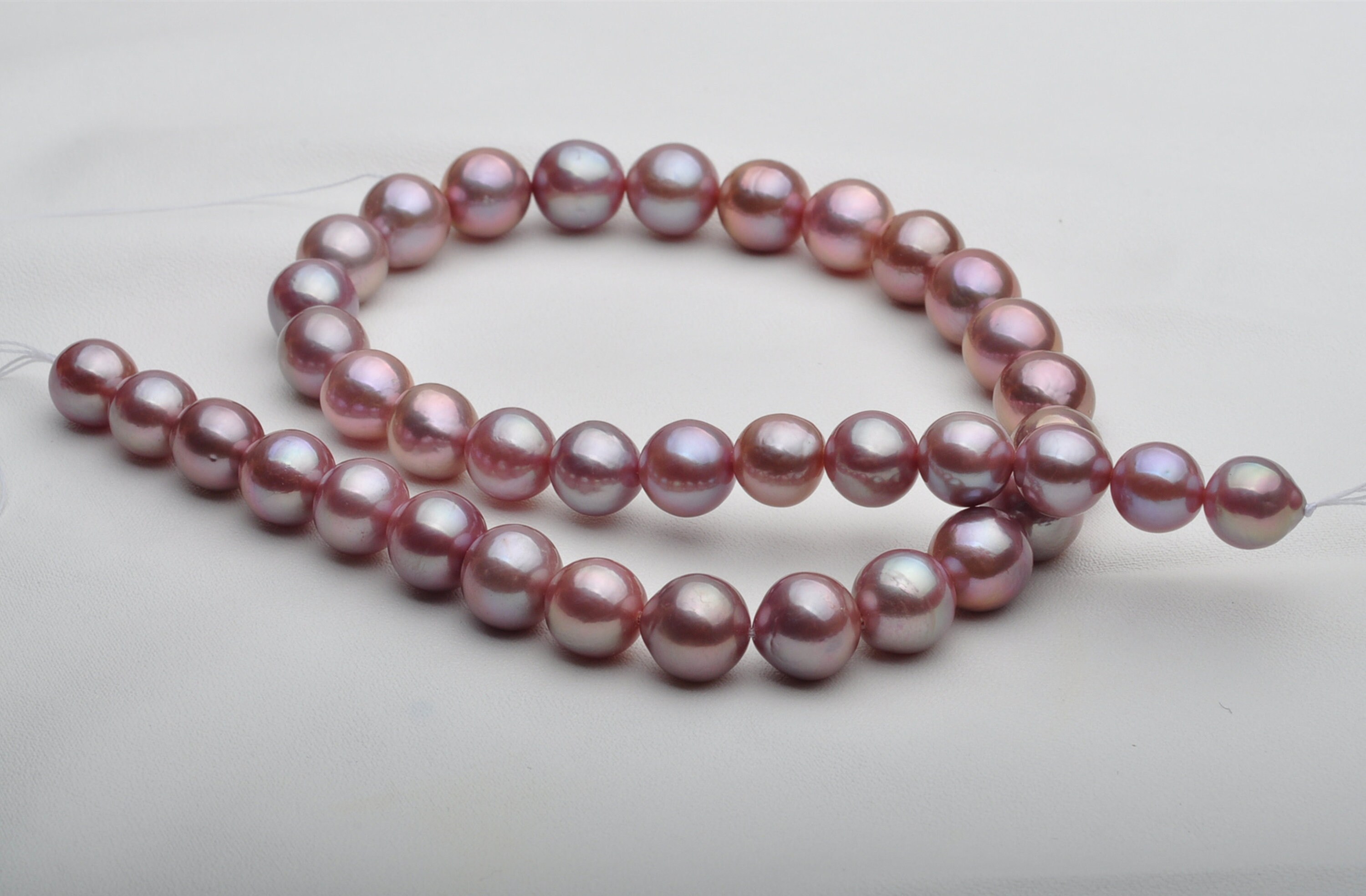 Natural Purple Freshwater Cultured Nucleus Pearl Strand - Etsy Israel