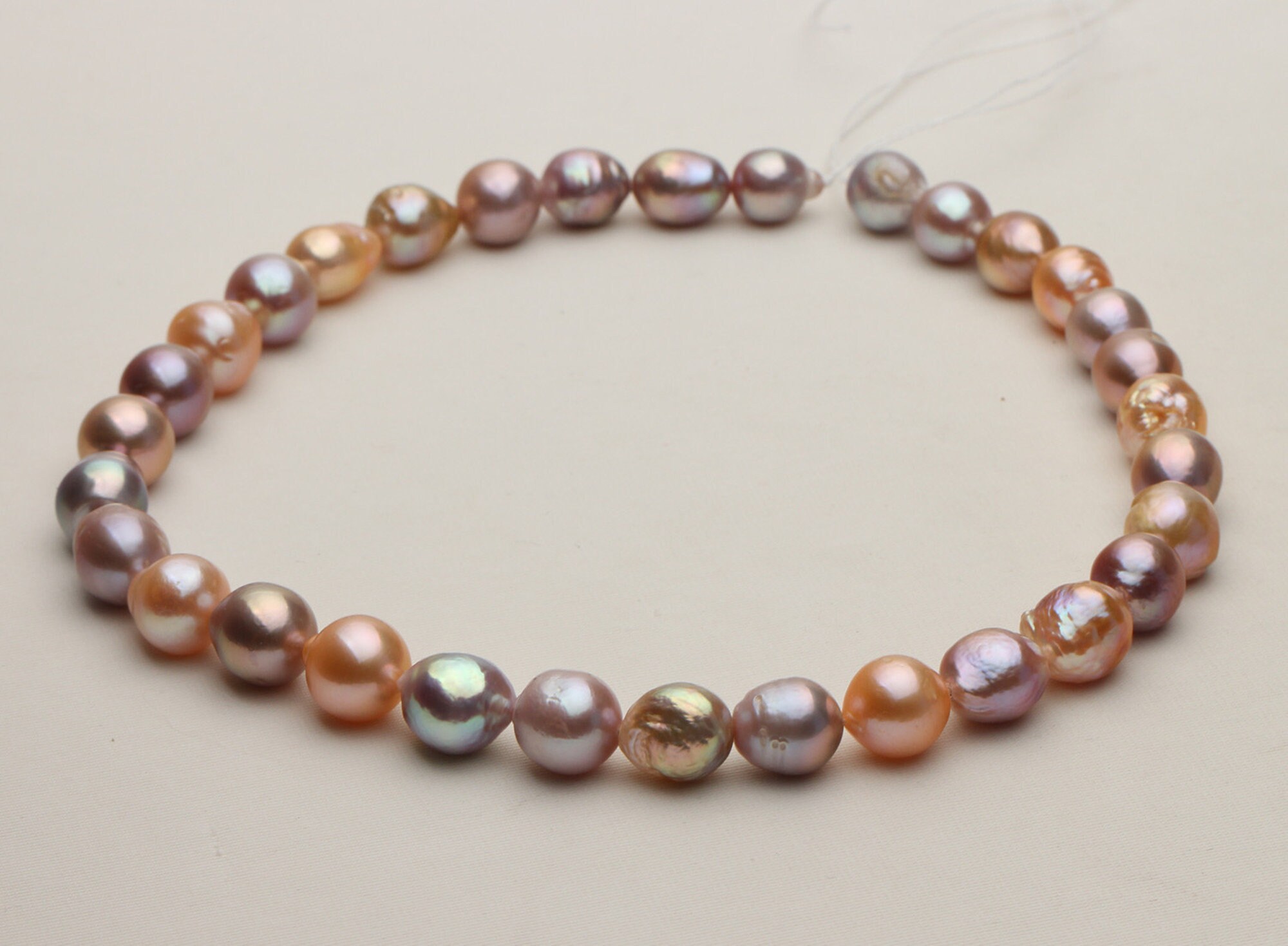 9-12mm hilo de perla de color metálico collar de perlas - Etsy México