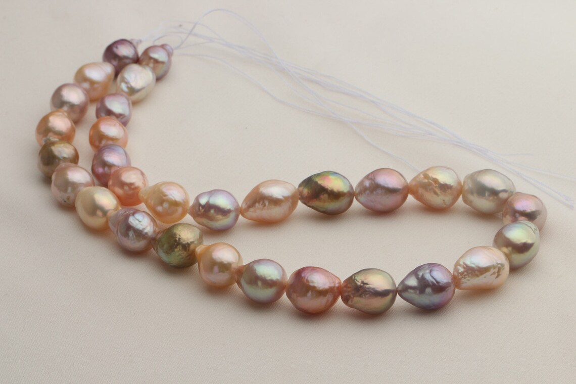 Natural Mild Metallic Color Teardrop Edison Pearl Strand | Etsy