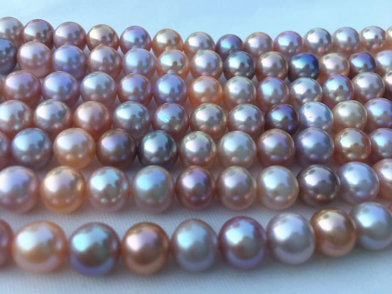 Natural Multi-color Freshwater Pearl Necklace Strand Mixed | Etsy