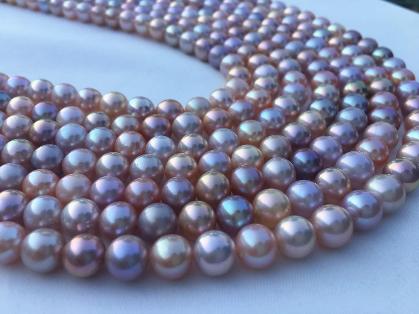Natural Multi Color Freshwater Pearl Necklace Strand Mixed Etsy Sweden
