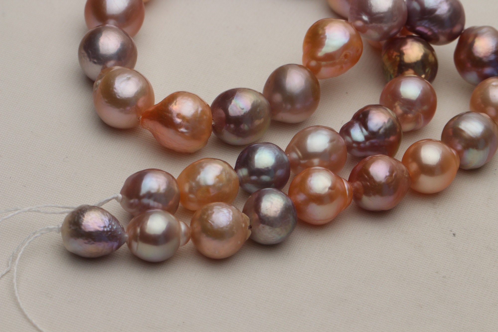 9-12mm hilo de perla de color natural perlas Edison perla de - Etsy España