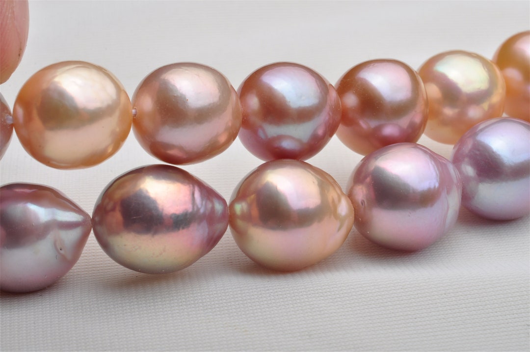 10.5-12mm Large Natural Mixed Color Edison Pearl Bead String, Natural ...