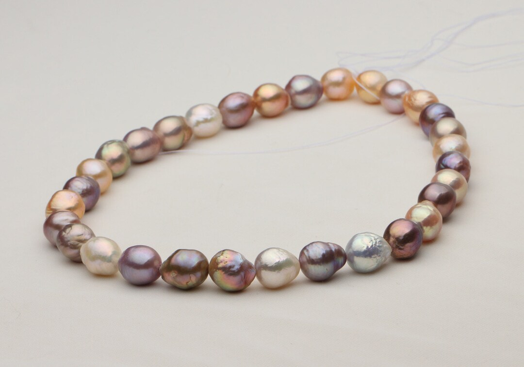 9-12mm Baroque Pearl Strand,mixed Color Pearl Necklace,irregular Shape ...