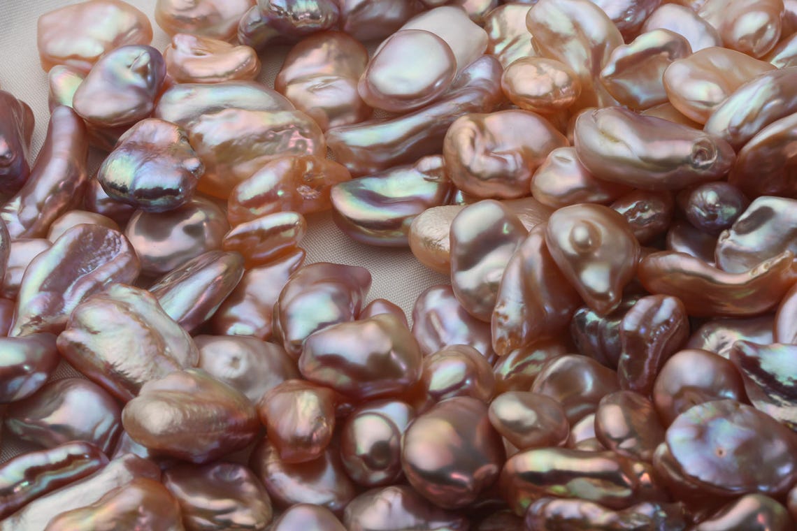 30g Super Large Metallic Color Keshi Pearlnatural Color Flat - Etsy