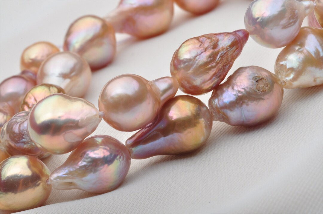 Natural Metallic Multi-color Ripple Pearl Strand|organic Pearl Bead ...