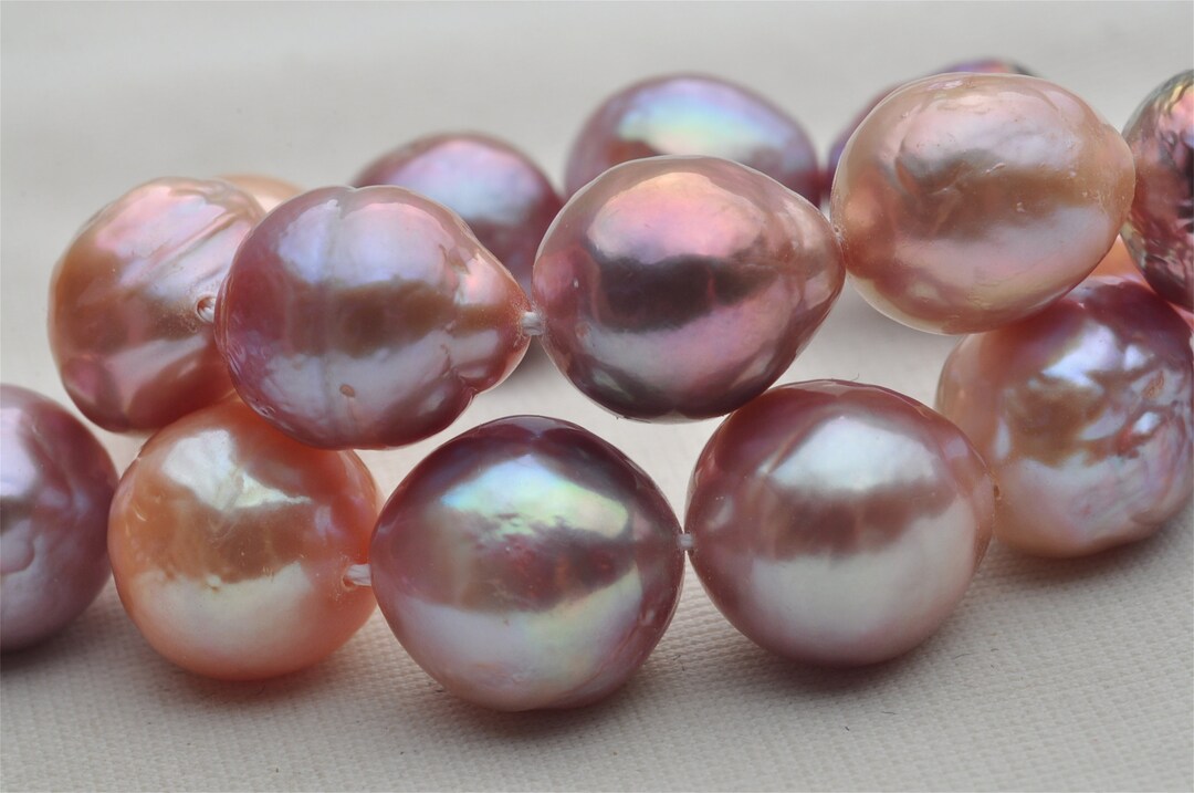 Baroque Loose Pearl Strand With Natural Metallic Color for Necklace ...