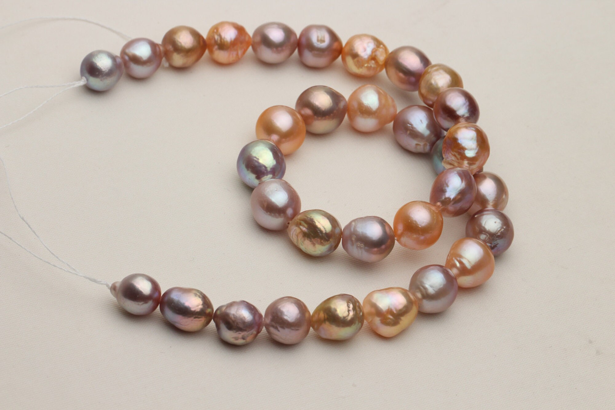 9-12mm hilo de perla de color metálico collar de perlas - Etsy México