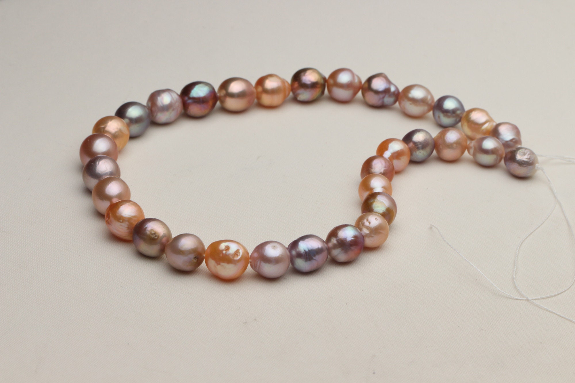 9-12mm hilo de perla de color natural, perlas Edison, perla de color ...