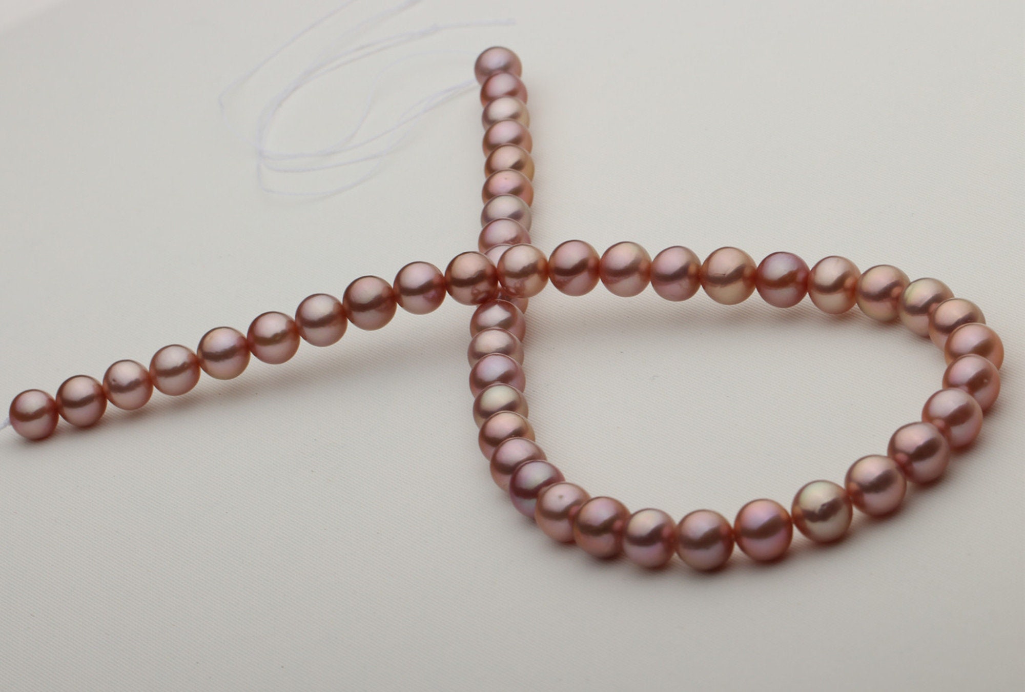 8-9mm Natural Purple Pearl Strandround Edison Pearl - Etsy UK