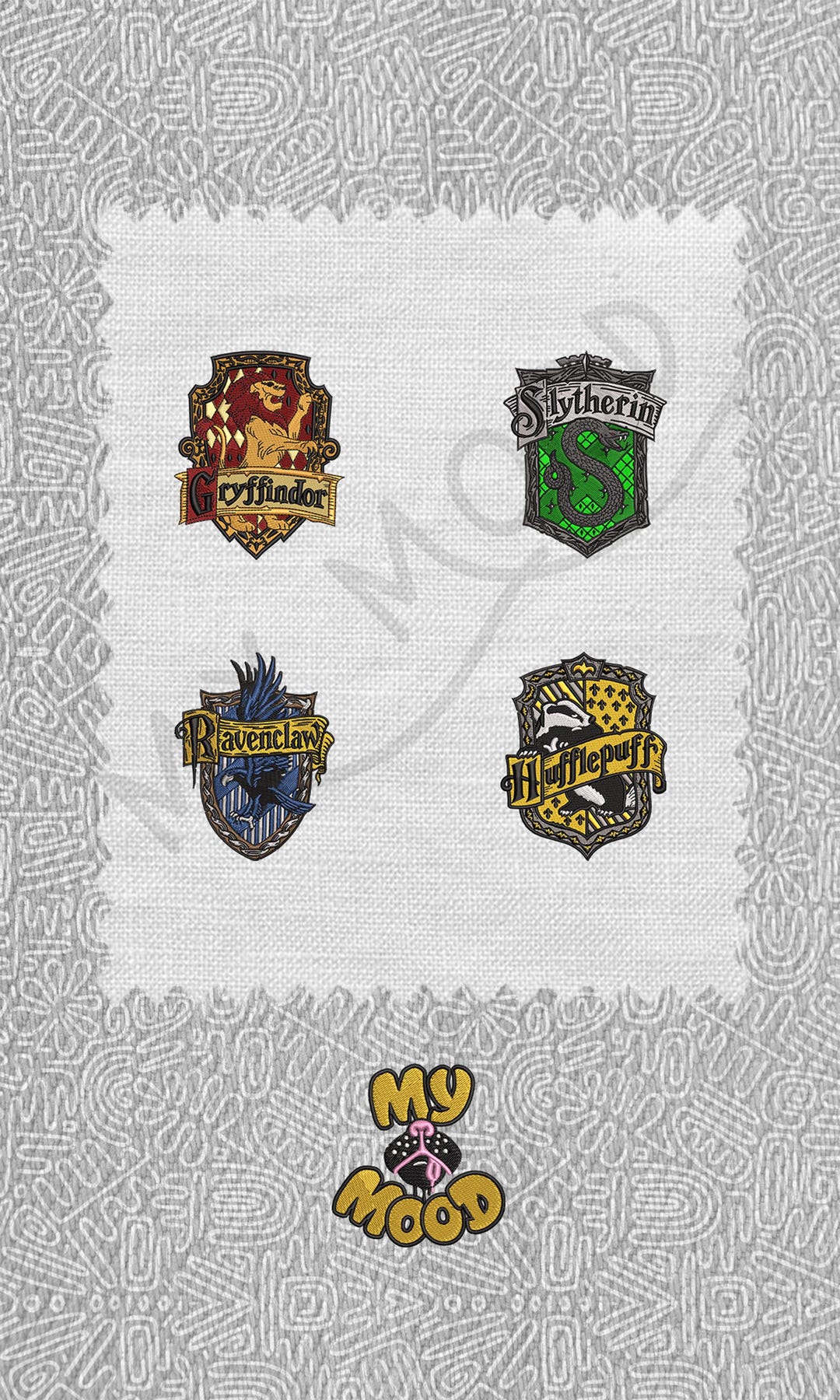 Set of 4 College Badge School House Digitize Digital Machine Embroidery ...