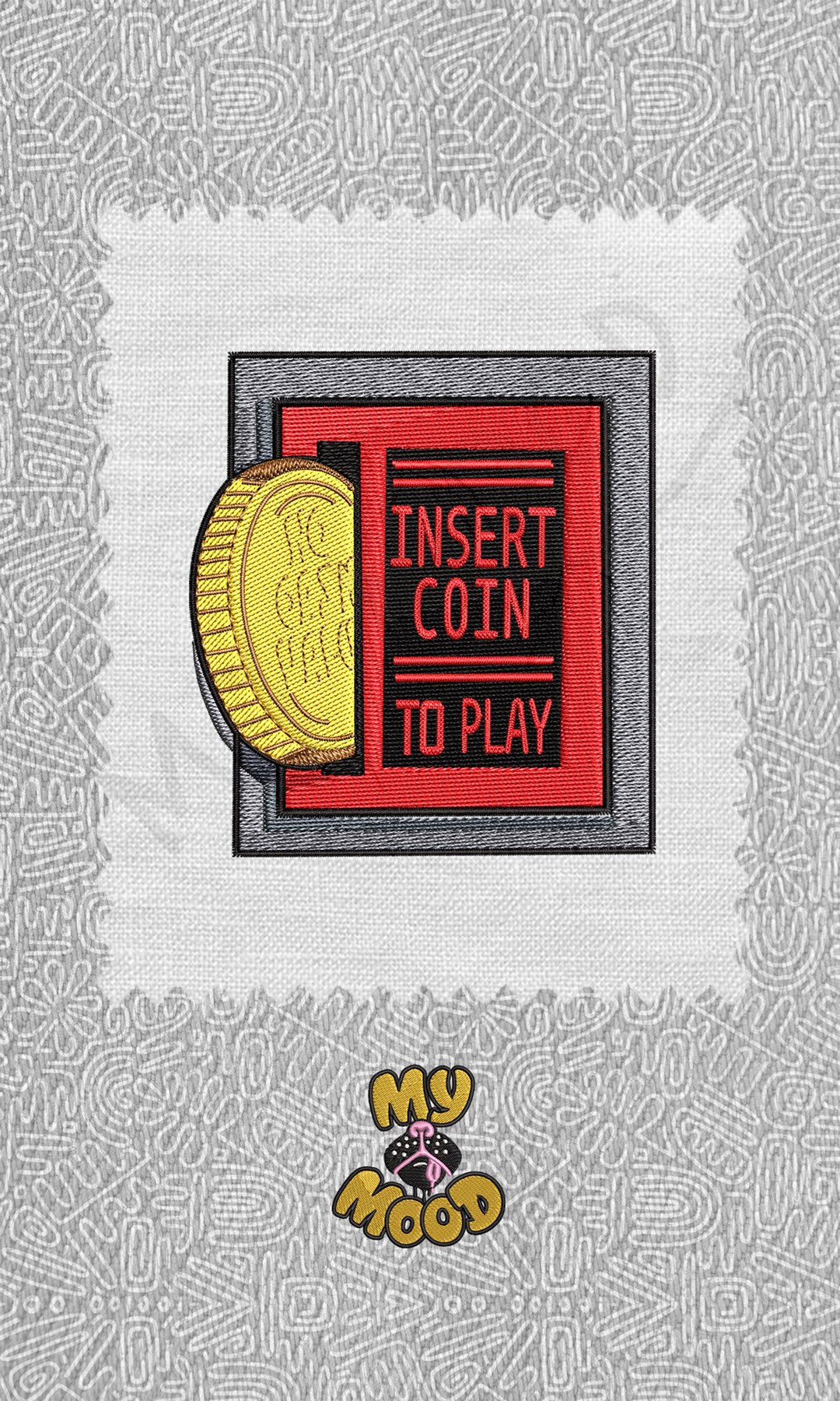 Retro Arcade 90's Insert Coin Patch Digital Machine Embroidery Design ...